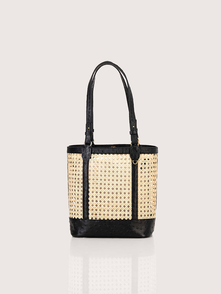 Med Rattan Bag Fq Ostrich Black – OKAPI