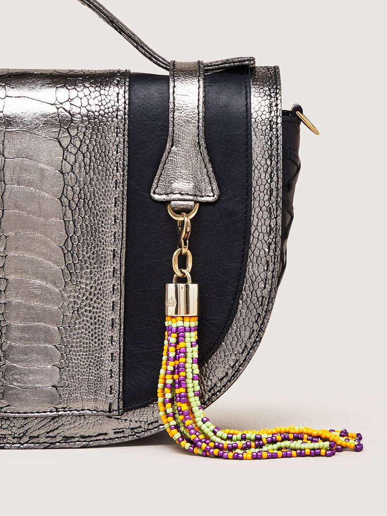 Beaded Tassel Charm - Lime Purple Yellow – OKAPI