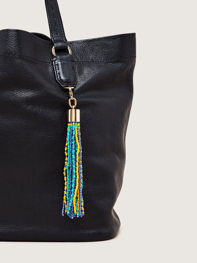 Beaded Tassel Charm - Green Navy Yellow – OKAPI